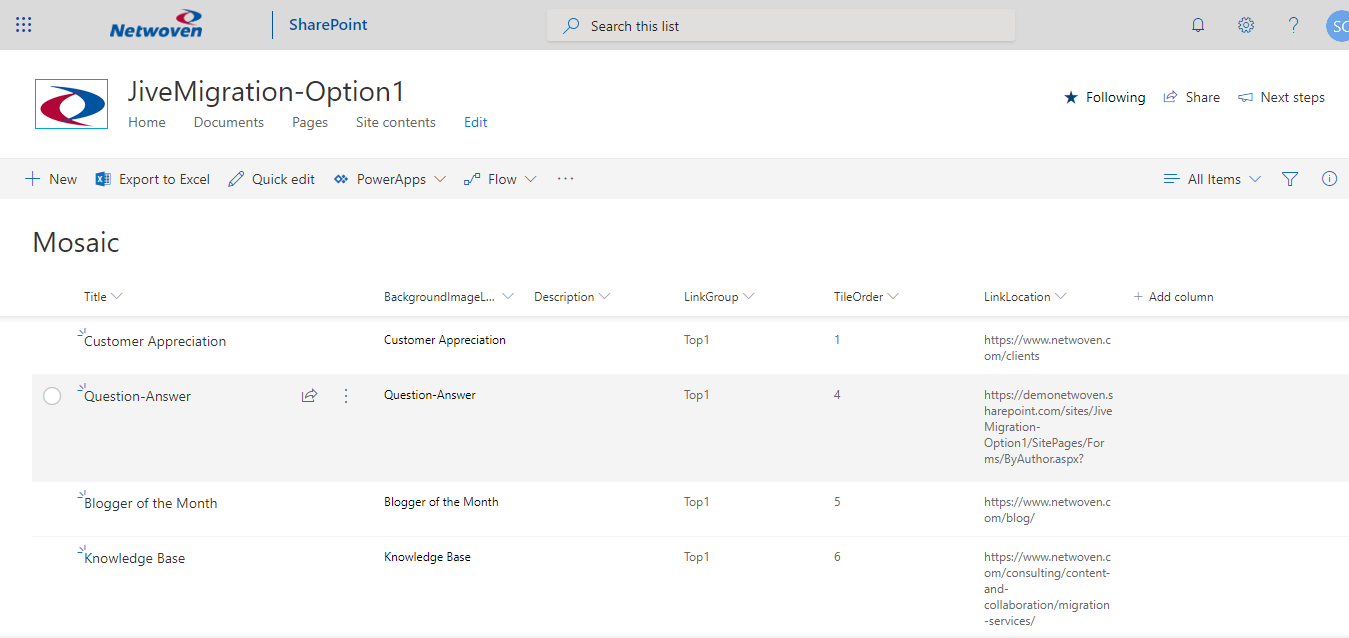 Migrating Mosaic Widget from Jive to SharePoint - Netwoven