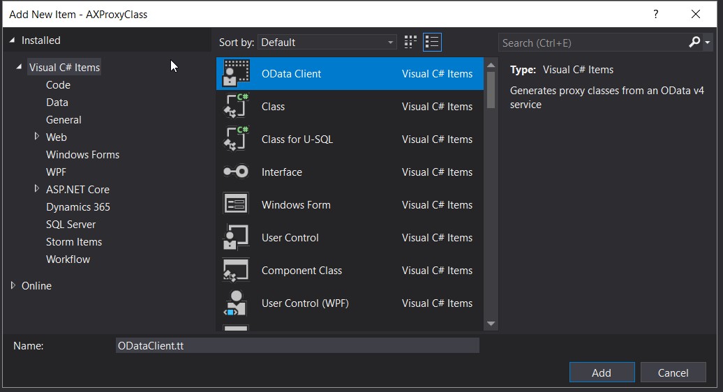 How to create client-side OData proxy dll for Microsoft Dynamics 365 ...