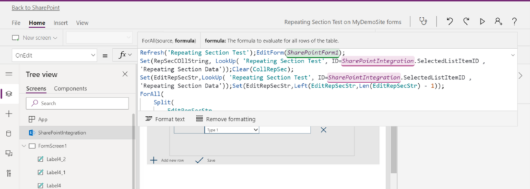 Showing Repeating Section Data From Sharepoint List In Power Apps Netwoven