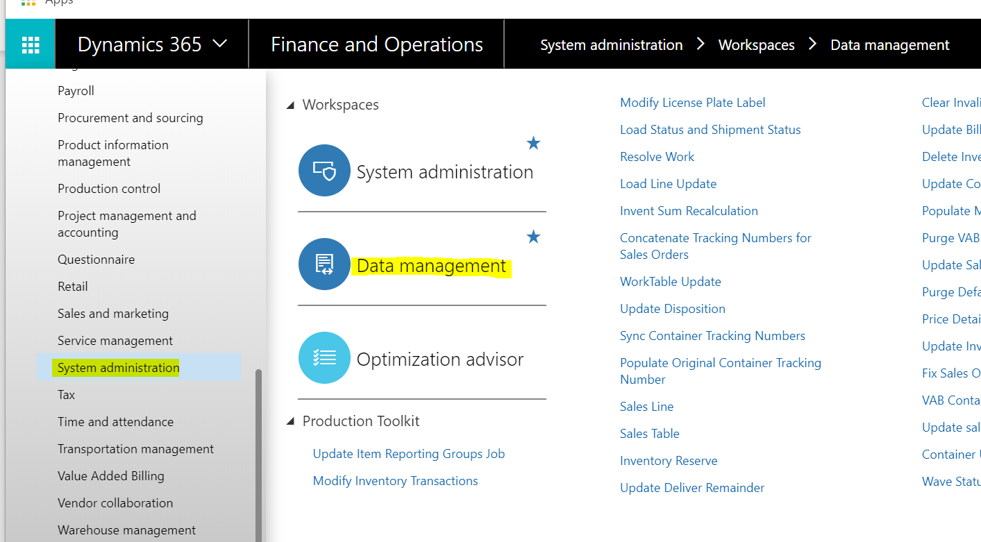 Data Management Overview in Dynamics 365 for Finance and Operations